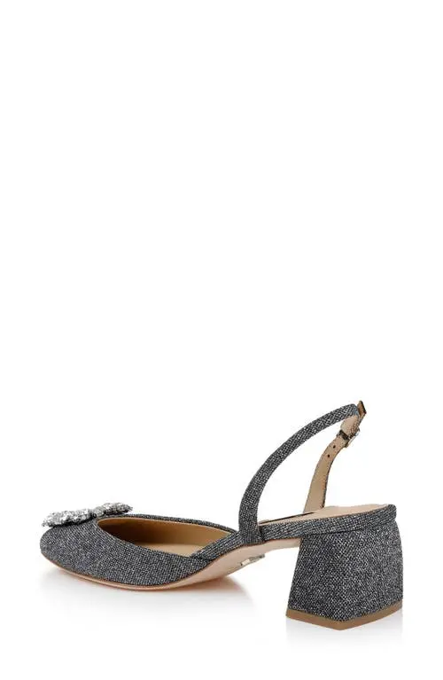 Badgley Mischka Vivia Slingback Pump - Pewter Glitter