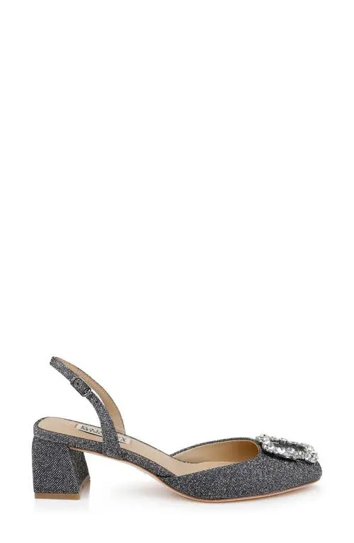 Badgley Mischka Vivia Slingback Pump - Pewter Glitter