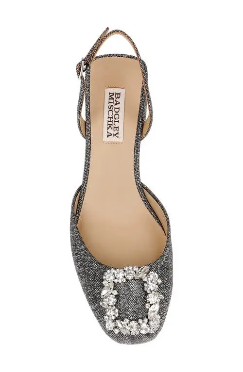 Badgley Mischka Vivia Slingback Pump - Pewter Glitter