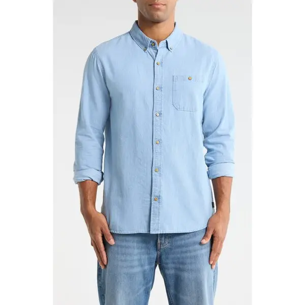 ROARK Scholar Organic Cotton Chambray Button-down Shirt - Bleached