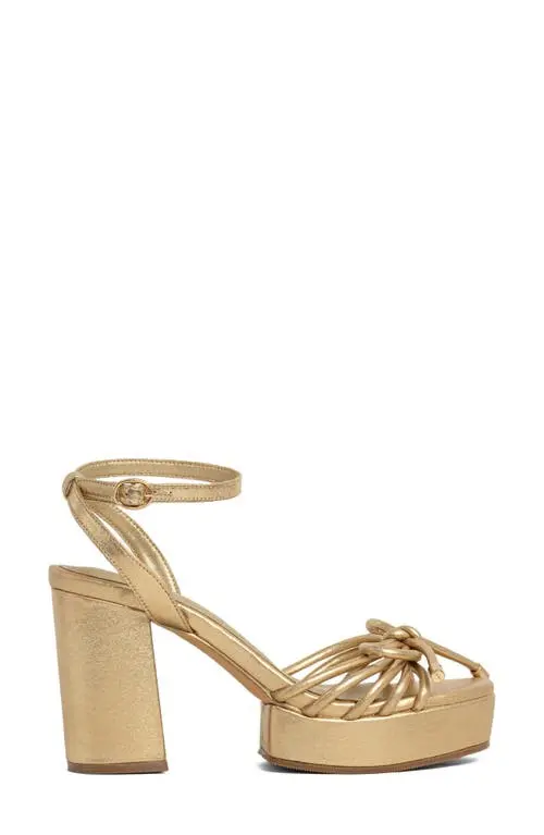 SHU SHOP Edith Ankle Strap Platform Sandal - Gold