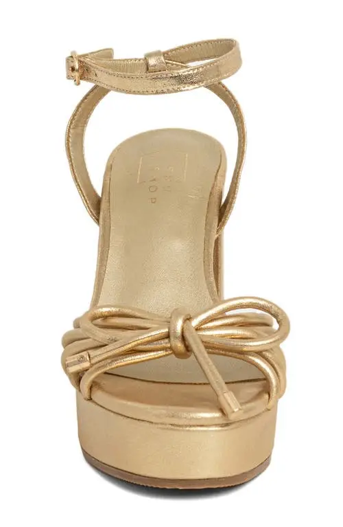 SHU SHOP Edith Ankle Strap Platform Sandal - Gold