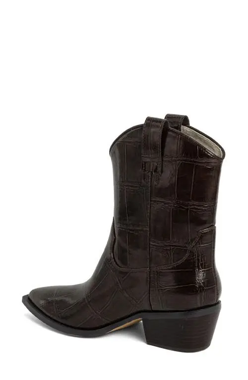 SHU SHOP Zouzou Western Boots - Brown Croco