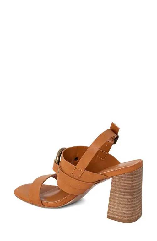 SHU SHOP Block Heel Slingback Sandals - Camel
