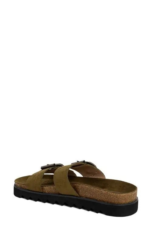 SHU SHOP Carla Slide Sandal - Olive Suede