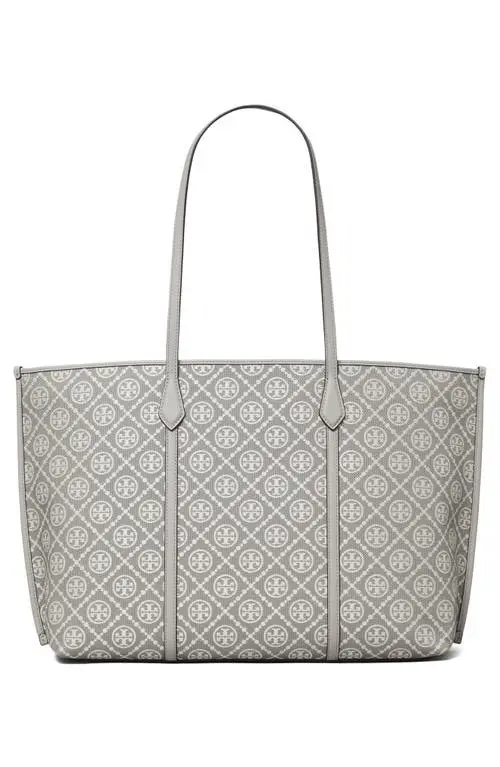 Tory Burch Perry T Monogram Jacquard Triple Compartment Tote