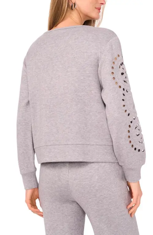 Vince Camuto Eyelet Sleeve Sweatshirt