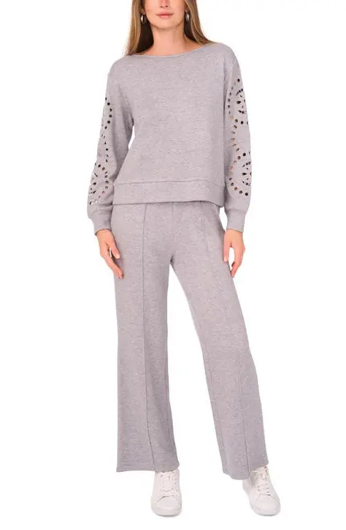 Vince Camuto Eyelet Sleeve Sweatshirt