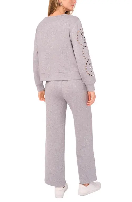 Vince Camuto Eyelet Sleeve Sweatshirt