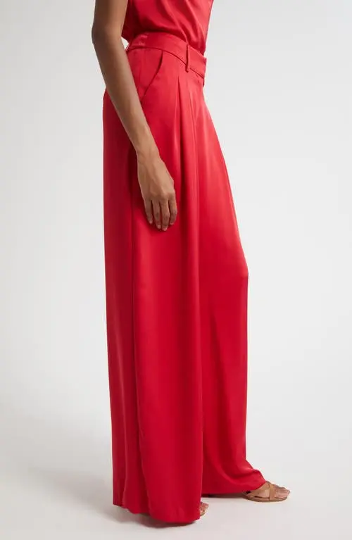 Ramy Brook Oscar Pleated Wide Leg Pants - Scarlet Red