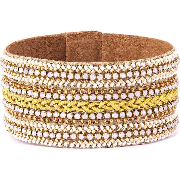 Deepa Gurnani Manny Beaded Bracelet - Gold