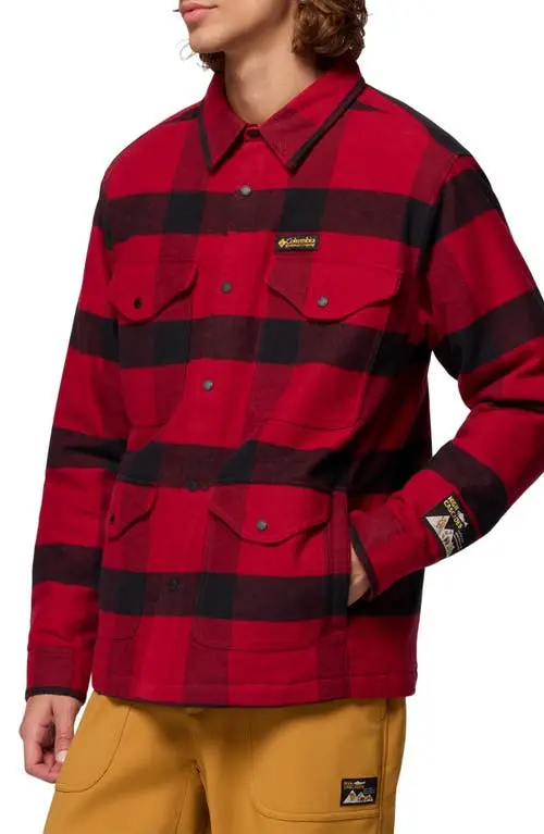Columbia High Cascades Plaid Shirt Jacket - Red Dahlia Tim Buff Plaid