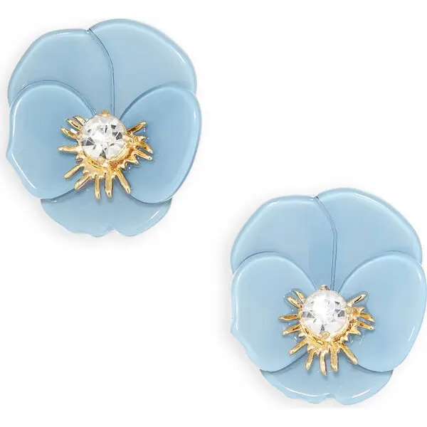 Lele Sadoughi Pansy Button Stud Earrings - Cornflower Blue