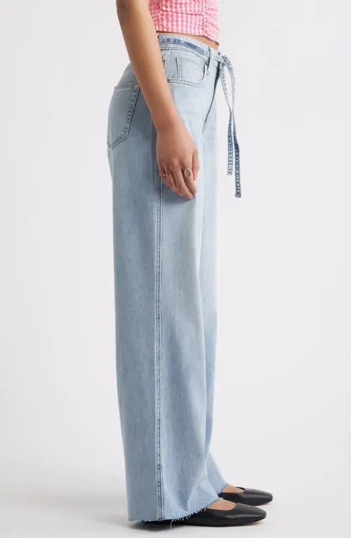Bp. Tie-waist High-rise Wide-leg Jeans - Pad Wash