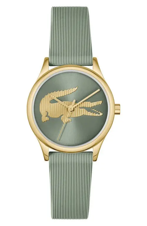 Lacoste Crocodelle Silicone Strap Watch - Sage