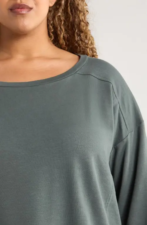 Eileen Fisher Ballet Neck Boxy Organic Cotton Terry Top