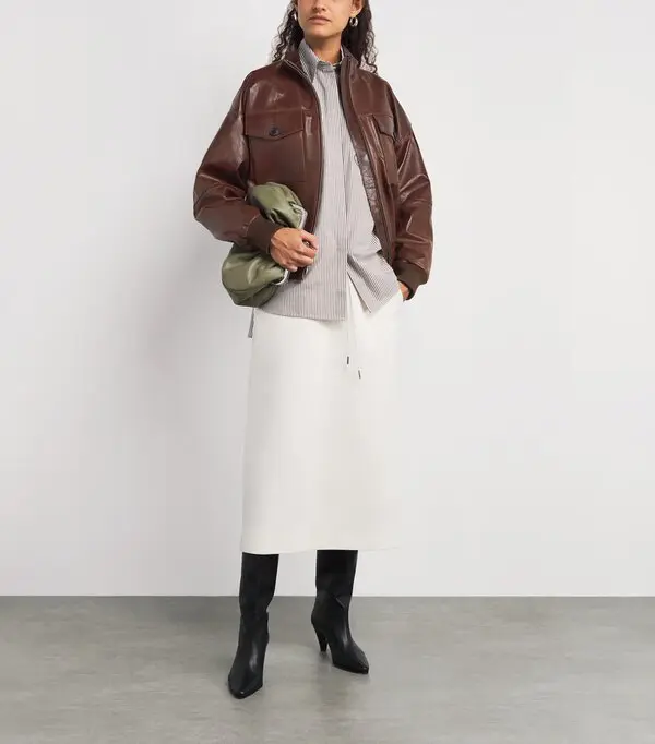 Max & Co. Leather Bomber Jacket