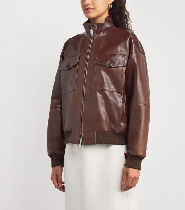 Max & Co. Leather Bomber Jacket
