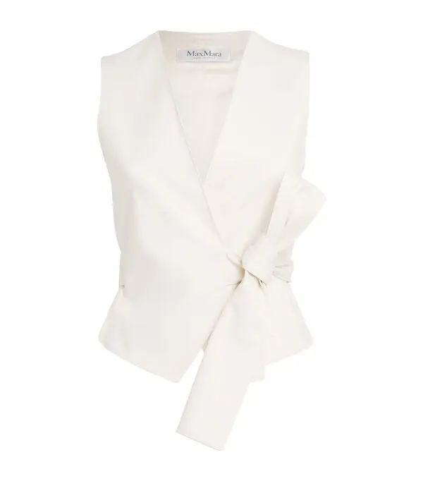 Max Mara Cotton-blend Tie-front Waistcoat