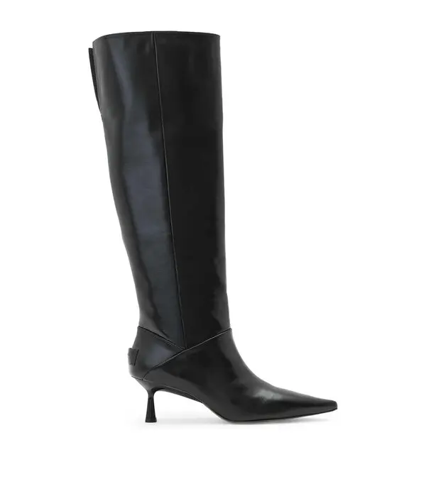 ALLSAINTS Leather Knee-high Kitten Heel Boots
