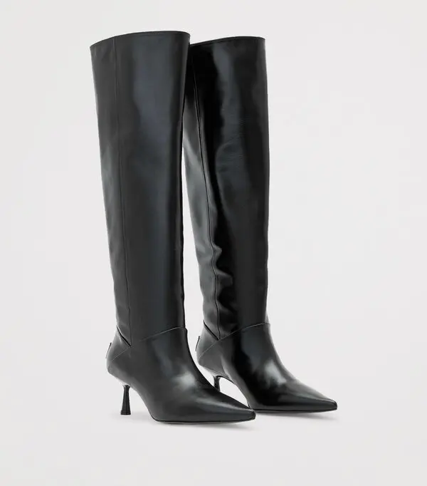 ALLSAINTS Leather Knee-high Kitten Heel Boots