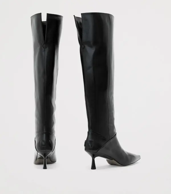 ALLSAINTS Leather Knee-high Kitten Heel Boots
