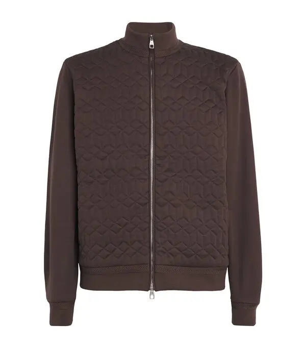 BRETT JOHNSON Cotton-silk Quilted Bomber Jacket