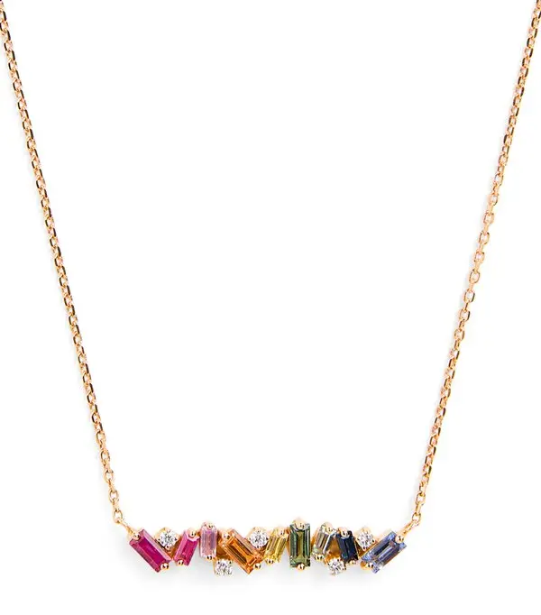 SUZANNE KALAN Diamond And Sapphire Frenzy Necklace - Rose Gold