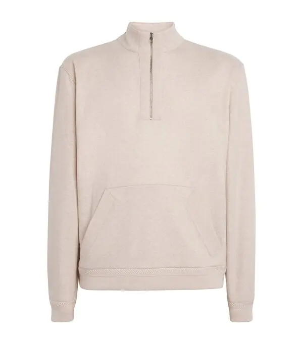 BRETT JOHNSON Cashmere Quarter-zip Sweatshirt