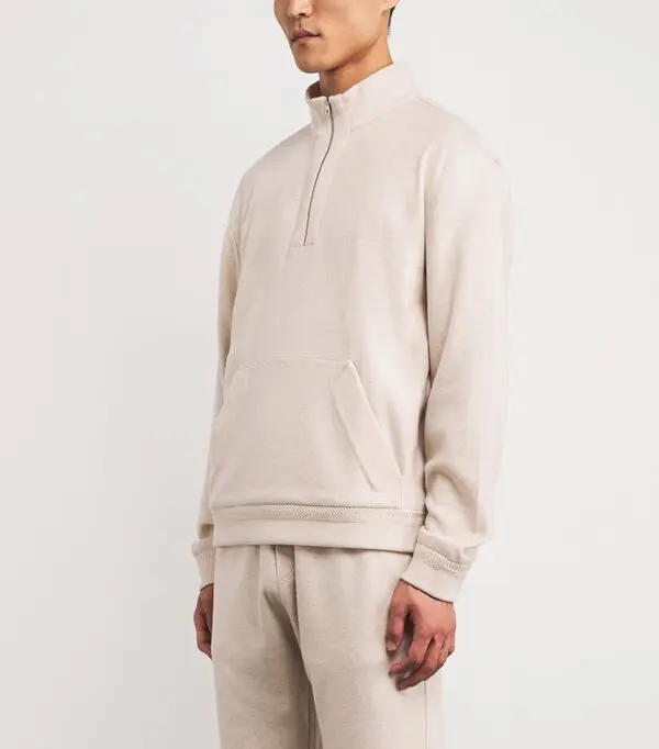 BRETT JOHNSON Cashmere Quarter-zip Sweatshirt