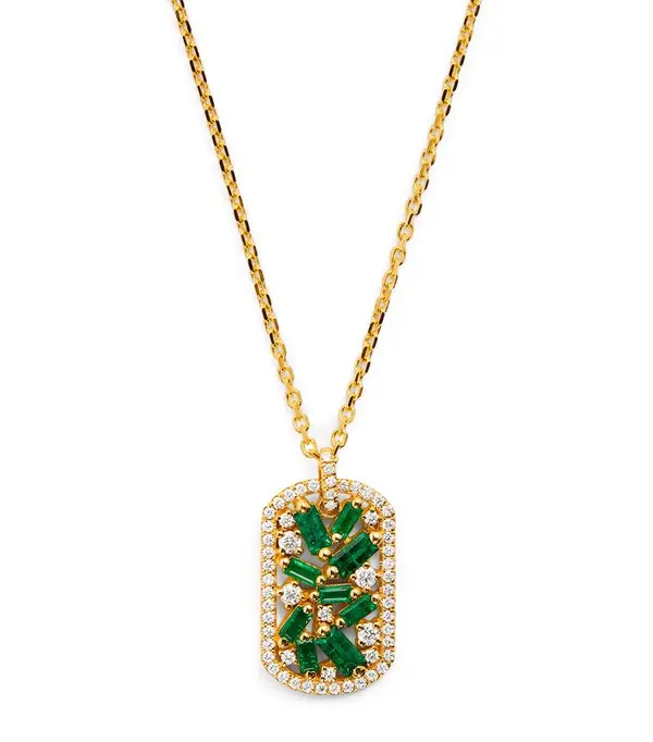 SUZANNE KALAN Yellow Diamond And Emerald Frenzy Necklace - Gold