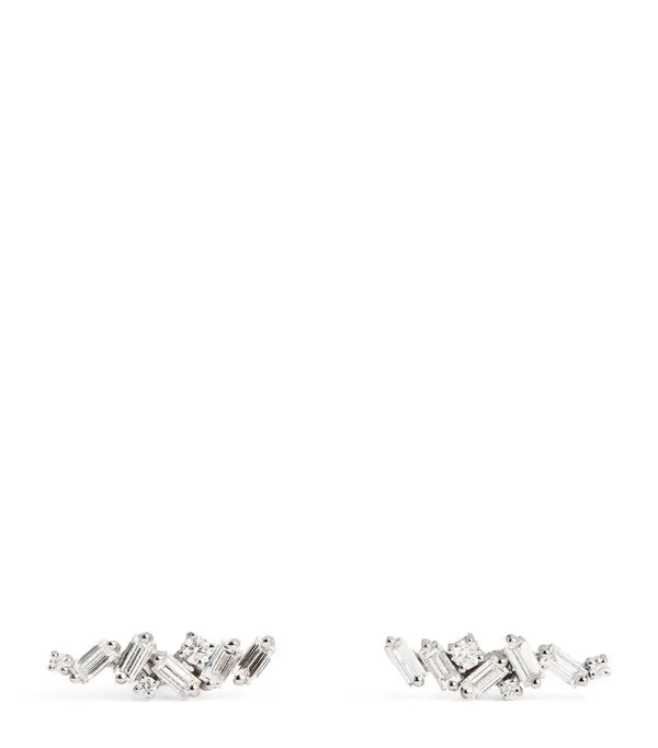 SUZANNE KALAN Gold And Diamond Frenzy Stud Earrings - White