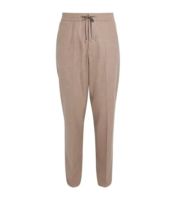 BRETT JOHNSON Wool-silk-cashmere Pleated Trousers
