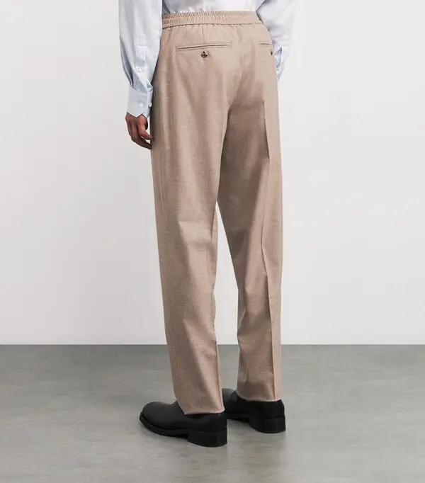 BRETT JOHNSON Wool-silk-cashmere Pleated Trousers