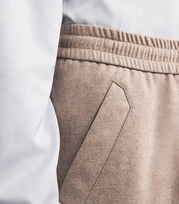 BRETT JOHNSON Wool-silk-cashmere Pleated Trousers