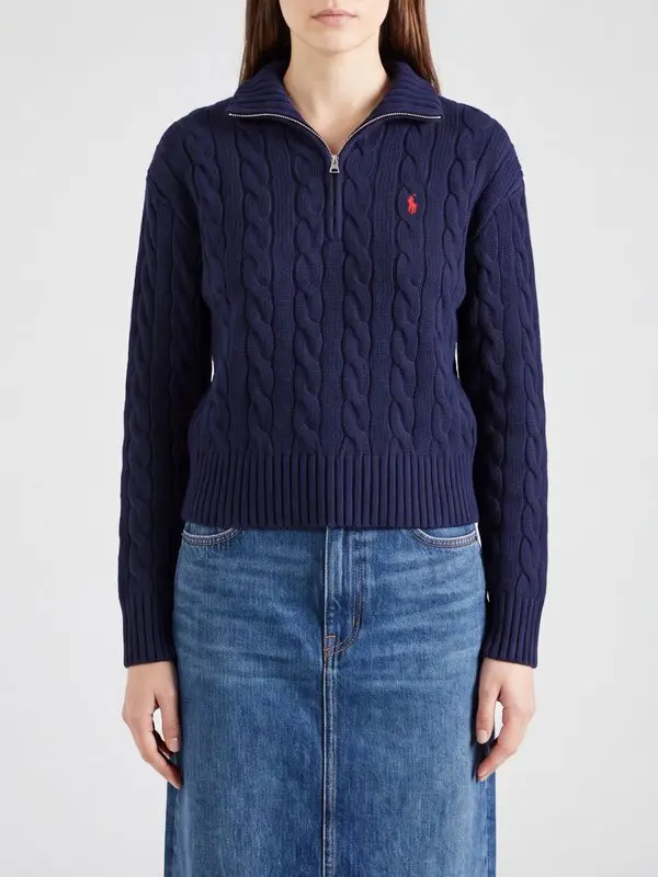Polo Ralph Lauren Cotton Half-zip Jumper With Embroidered Pony Logo
