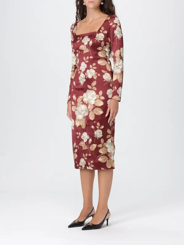 Dolce & Gabbana Floral Print Midi Dress - Red
