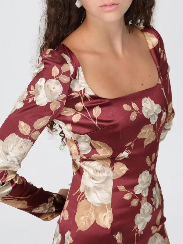 Dolce & Gabbana Floral Print Midi Dress - Red
