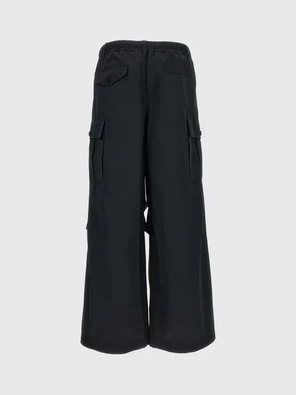 Marni Cotton Blend Wide Leg Cargo Trousers - Black