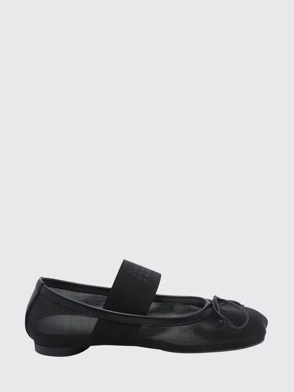 MAISON MARGIELA Asymmetric Toe Nylon Mary Jane Ballet Flats - Black