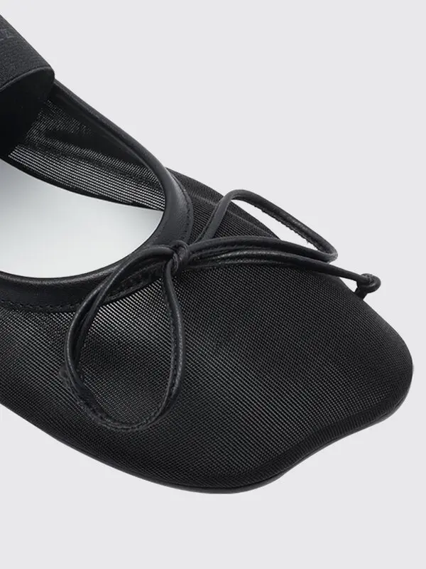 MAISON MARGIELA Asymmetric Toe Nylon Mary Jane Ballet Flats - Black