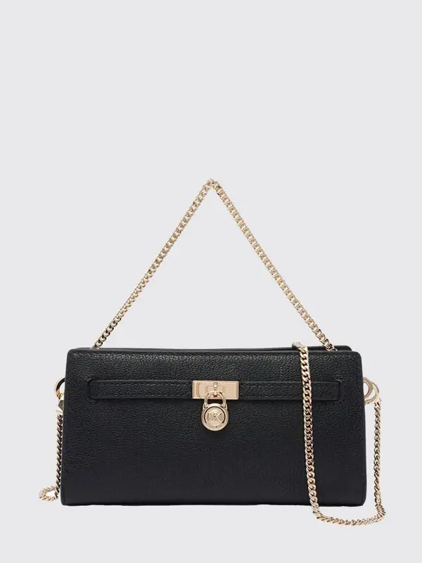 Michael Kors Mini Bag With Gold Tone Turn Lock And Chain Strap - Black