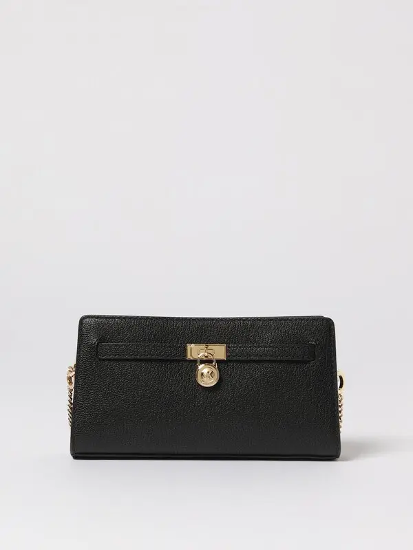 Michael Kors Mini Bag With Gold Tone Turn Lock And Chain Strap - Black