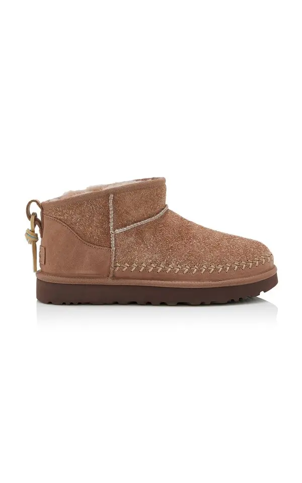 UGG Classic Ultra Mini Biarritz Sheepskin Boots - Brown