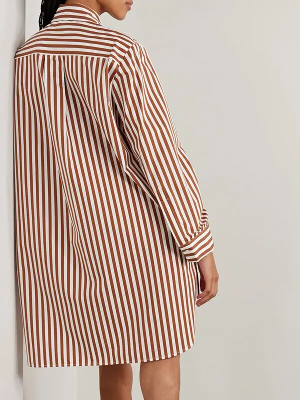 Twp Striped Cotton-Poplin Shirt Dress In Brown - 50% Off | Editorialist