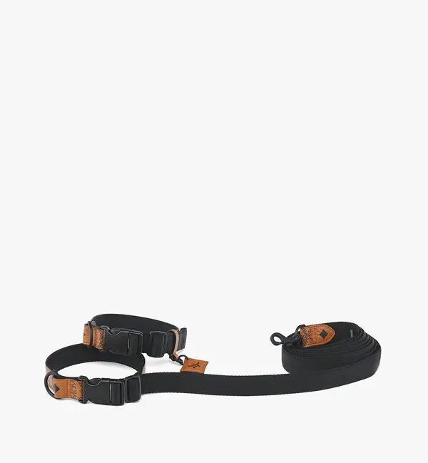 Mcm Pet Collar And Crossbody Leash - Cognac