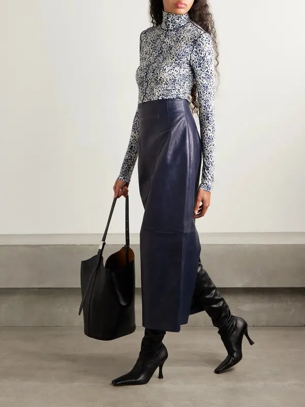 Proenza Schouler White Label Audrey Ruffled Cheetah-print Jersey Turtleneck Top