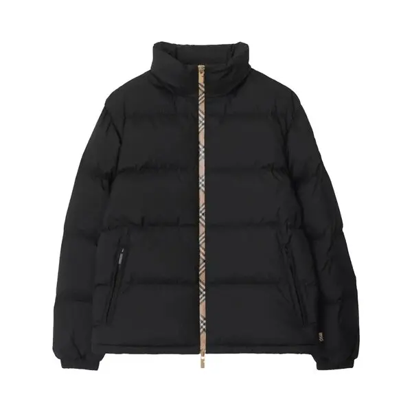 Burberry Puffer Jacket With Check Trim