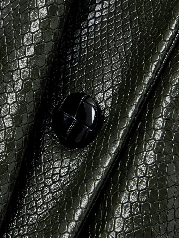 BLAZÉ MILANO Emera Snake-effect Leather Blazer - Green