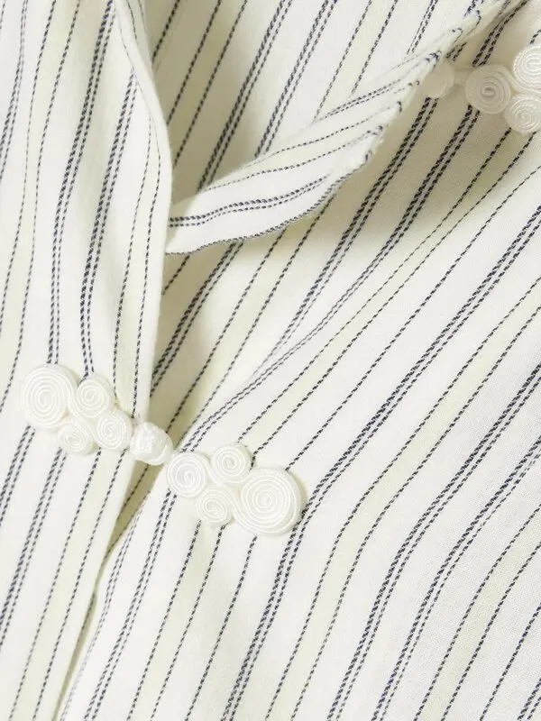 BODE Electric Appliquéd Striped Cotton-flannel Blouse